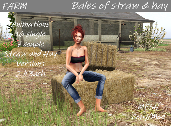 Second Life Marketplace - FARM - Bales of straw & hay